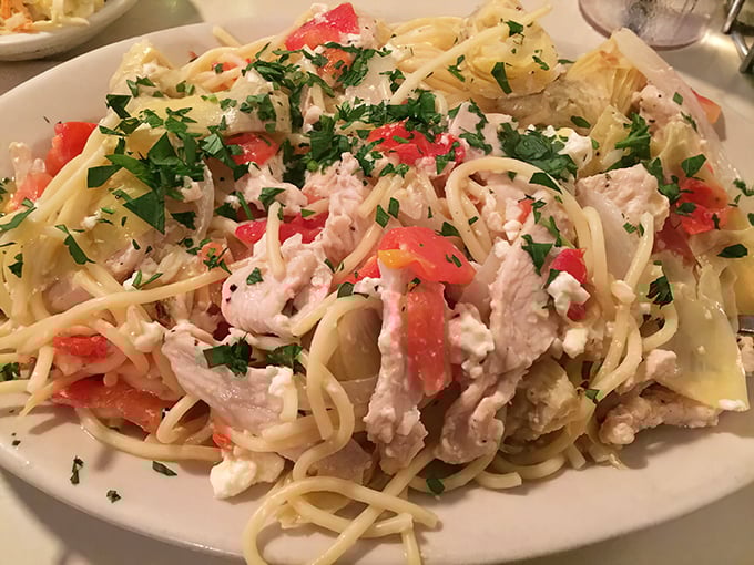 Pasta that doesn't try too hard but delivers everything you want—tender chicken, bright tomatoes, and herbs that actually taste like something.