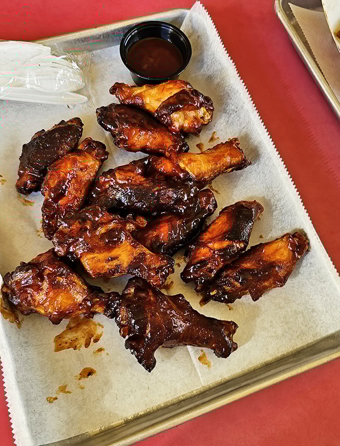These wings aren't just smoked, they're transformed—each one a glistening testament to patience, fire, and the magic that happens when the two meet.