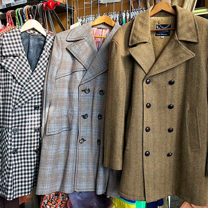 These aren't just coats—they're time machines with sleeves. The plaid one is practically begging to attend a Beatles concert.