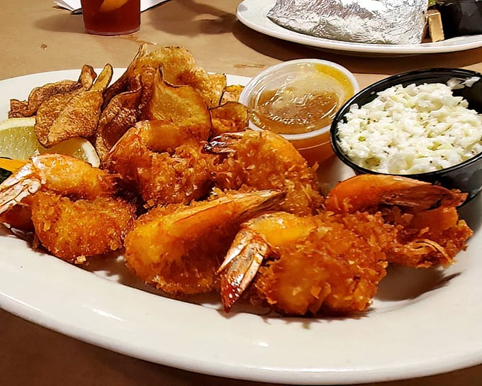 Golden coconut shrimp that could make even a mermaid consider switching to the land-dwelling life.