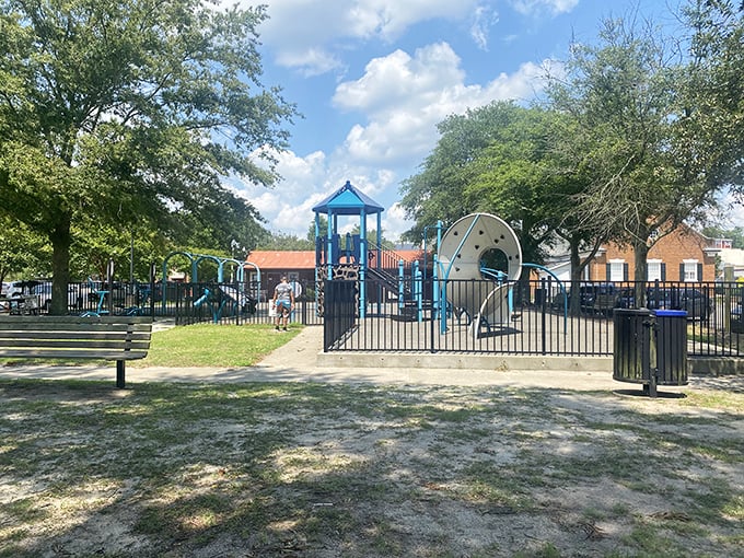 Colonial Park's playground offers a modern respite for families exploring Edenton's historic charms – because even history buffs need monkey bar breaks.