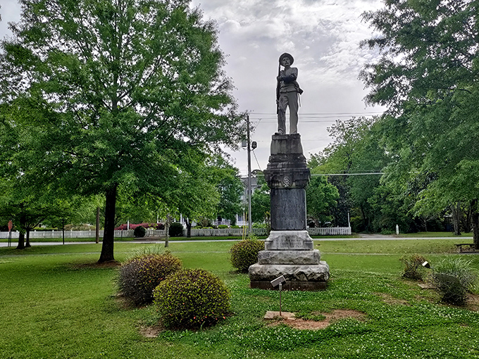 History stands tall in this Confederate monument, a reminder of Americus' complex past amid the peaceful green space of a public park.