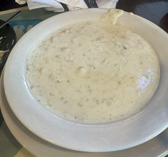 This isn't just soup—it's a creamy ocean hug in a bowl, packed with delicate crab and seasoned with coastal know-how.