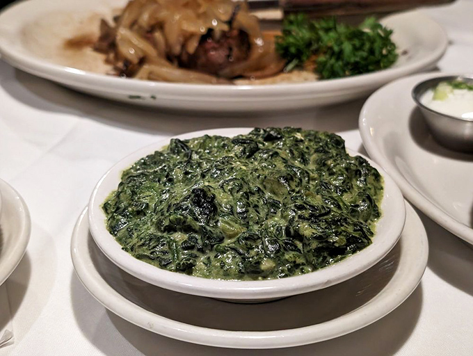 Creamed spinach so decadent it should count as dessert—the perfect rich companion to a perfectly seared steak.