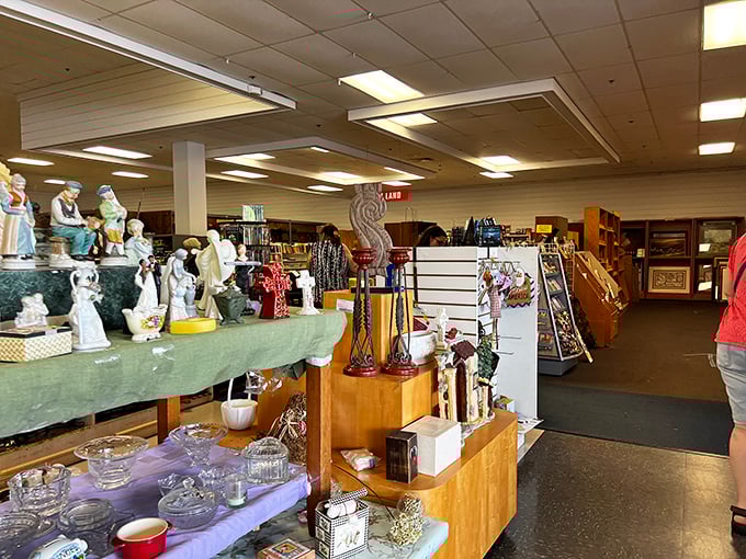 Figurines, glassware, and knick-knacks galore—the decorative section is where minimalists come to break their vows.