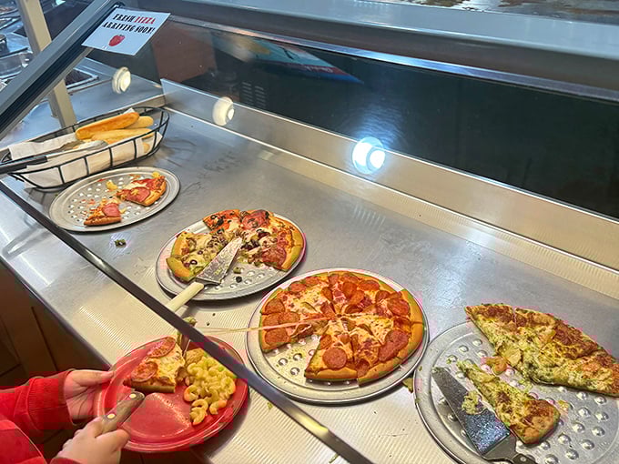 Pizza paradise in its natural habitat – where the pepperoni pie doesn't need explanation and the mac-and-cheese pizza proves innovation is alive.