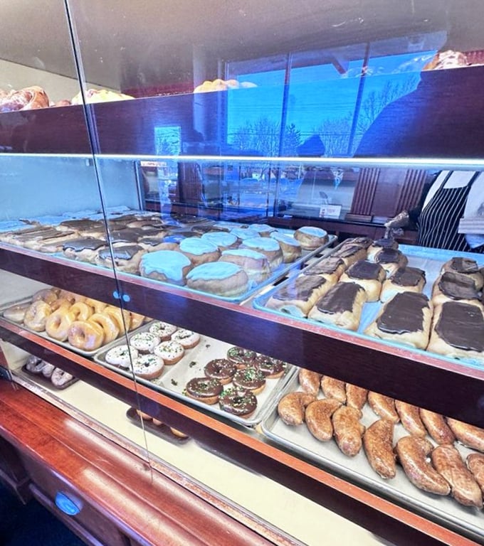 The donut case at Resch's is like a museum where everything's edible. Picasso had his Blue Period; I'm having my Donut Period.