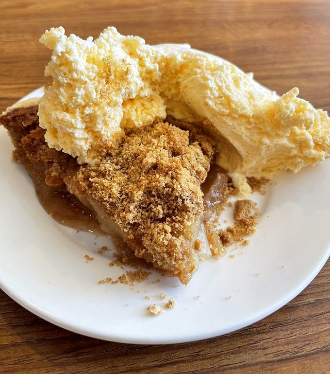 Dutch apple pie à la mode: where warm cinnamon-spiced apples meet cold vanilla ice cream in a romance that never gets old.