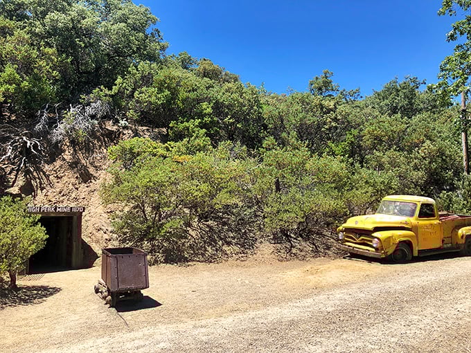 This vintage yellow truck parked outside Eagle Mining Co. hasn't hauled gold in decades, but it's worth its weight in Instagram likes.