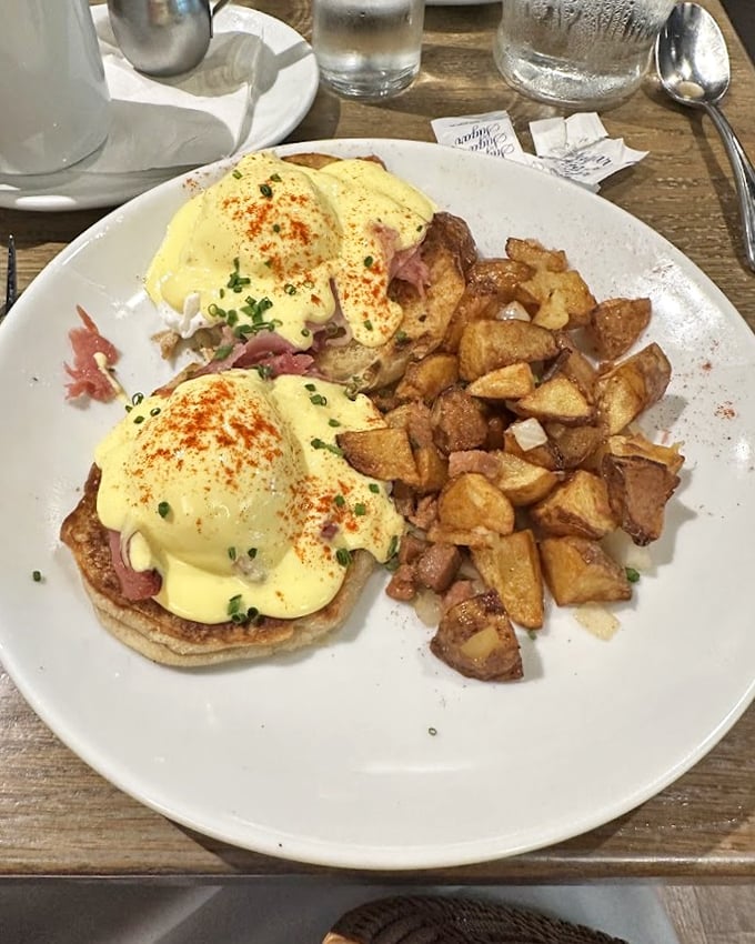 Eggs Benedict that would make a French chef weep with joy. Those home fries aren't just a side dish – they're a supporting actor deserving an Oscar.