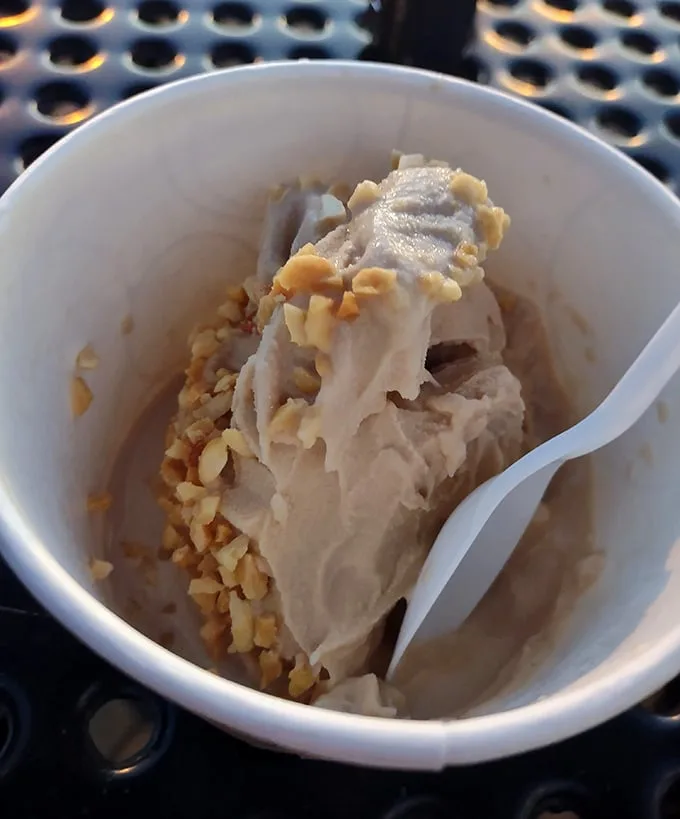 Vanilla ice cream studded with nuts—proof that sometimes the simplest pleasures deliver the most profound satisfaction. Spoon required, sharing optional.