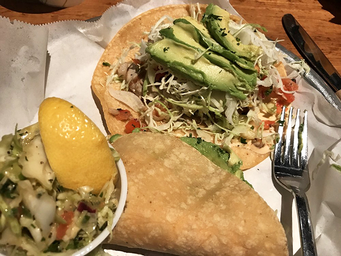 Fish tacos that make you question everything you thought you knew about tacos—fresh, vibrant, and unapologetically Californian.