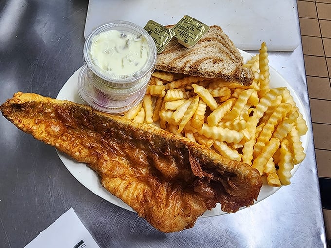 Friday fish fry that would make your grandmother proud—golden, crispy, and served with enough fries to feed a small army.