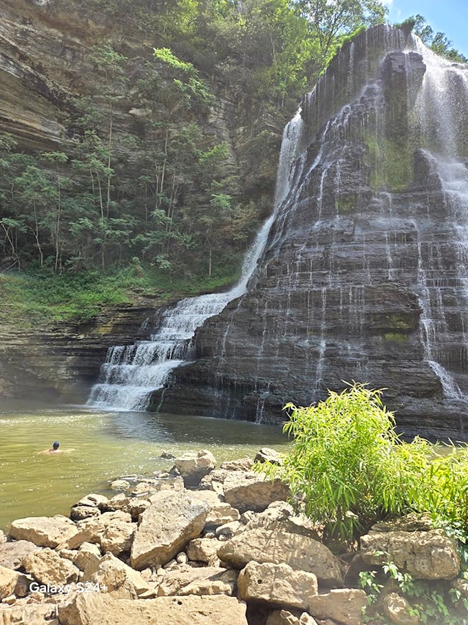 The cascades section resembles nature's own slip-and-slide, though considerably rockier than the backyard version from your childhood.