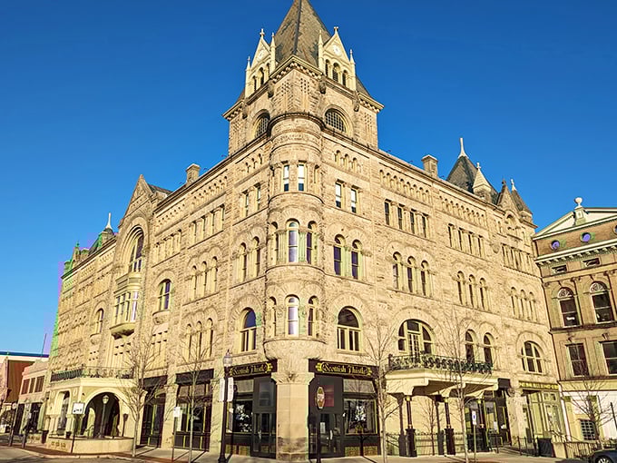 Fort Piqua Plaza stands like a limestone castle in the middle of Ohio—proof that small towns can have architectural swagger too.