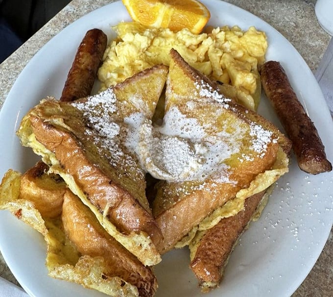 French toast that could make a Parisian weep tears of joy – and maybe jealousy.