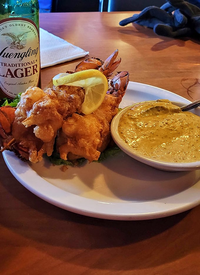 Golden fried lobster tail that proves landlocked Georgia knows a thing or two about seafood magic.