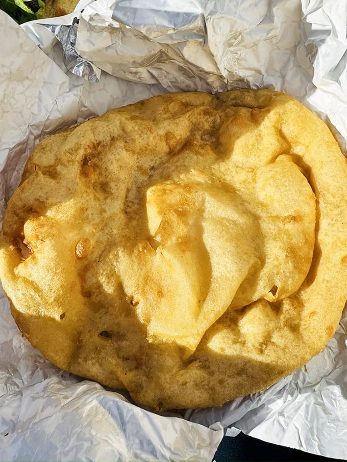 Golden, puffy perfection – this fry bread is what clouds would taste like if they were deliciously fried and available on Earth.