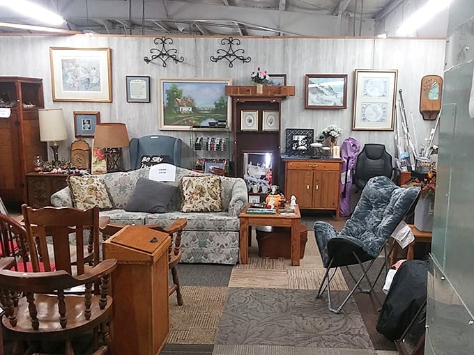 Not just furniture—entire room scenarios staged to help you envision possibilities. That floral couch has hosted countless conversations in its previous life.