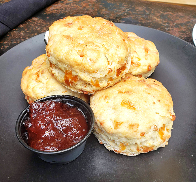 These aren't your grandmother's biscuits—unless your grandmother was a culinary genius from the bayou with a thing for cheddar.