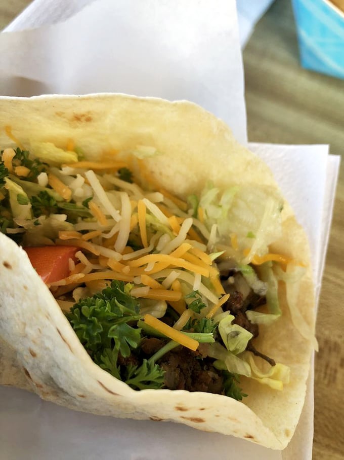 Proof that sometimes the humblest foods bring the greatest joy—this taco doesn't need to be "artisanal" to be absolutely delicious.
