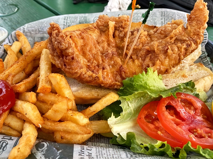 The grouper sandwich: proof that sometimes the best things in life come between two pieces of bread. Florida on a bun!