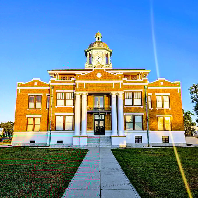 The Old Courthouse Heritage Museum glows golden in the Florida sunshine, its columns standing tall like a Southern belle at her debutante ball.