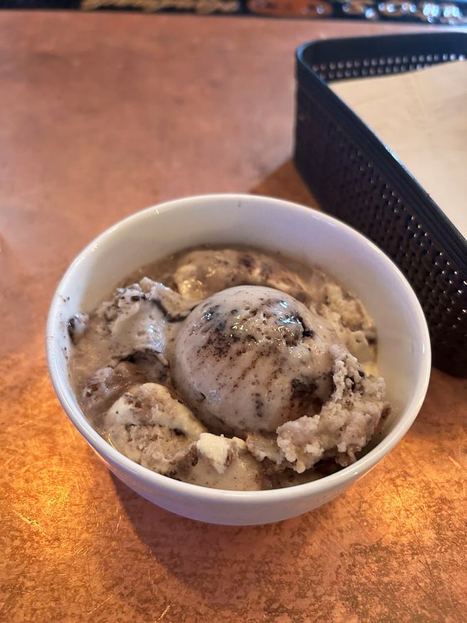 Their homemade ice cream doesn't just satisfy a sweet tooth—it creates memories. Each spoonful is dense, creamy, and studded with chunks of cookie goodness.