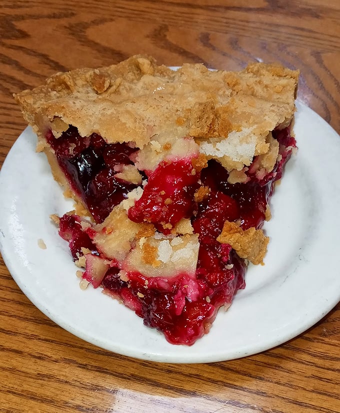 Berry pie that strikes the perfect balance between sweet and tart. The flaky crust practically whispers, "One more bite."