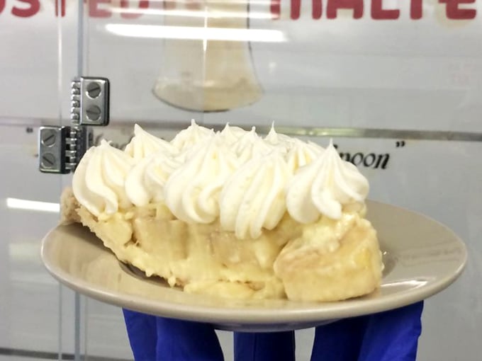 Cream piled high like clouds on a summer day. This banana cream pie doesn't need Instagram filters—it's been perfecting its close-up since before filters existed.