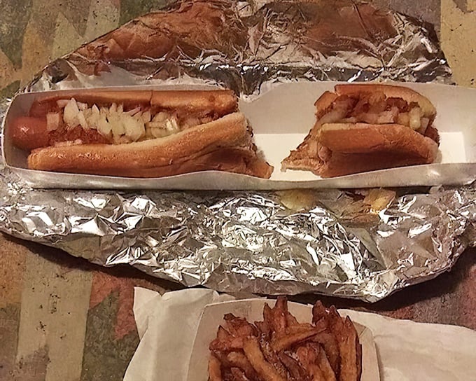 Hot dogs here aren't just fast food—they're fast comfort. Nestled in soft buns and topped with just enough onions, they're proof that simplicity often trumps complexity.