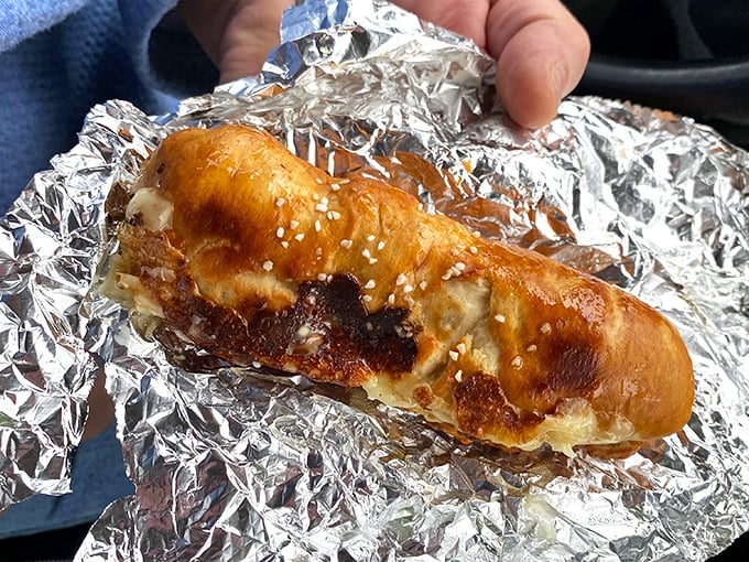 The hot dog pretzel wrap—where German tradition meets American ballpark ingenuity. Comfort food having an identity crisis in the best way.