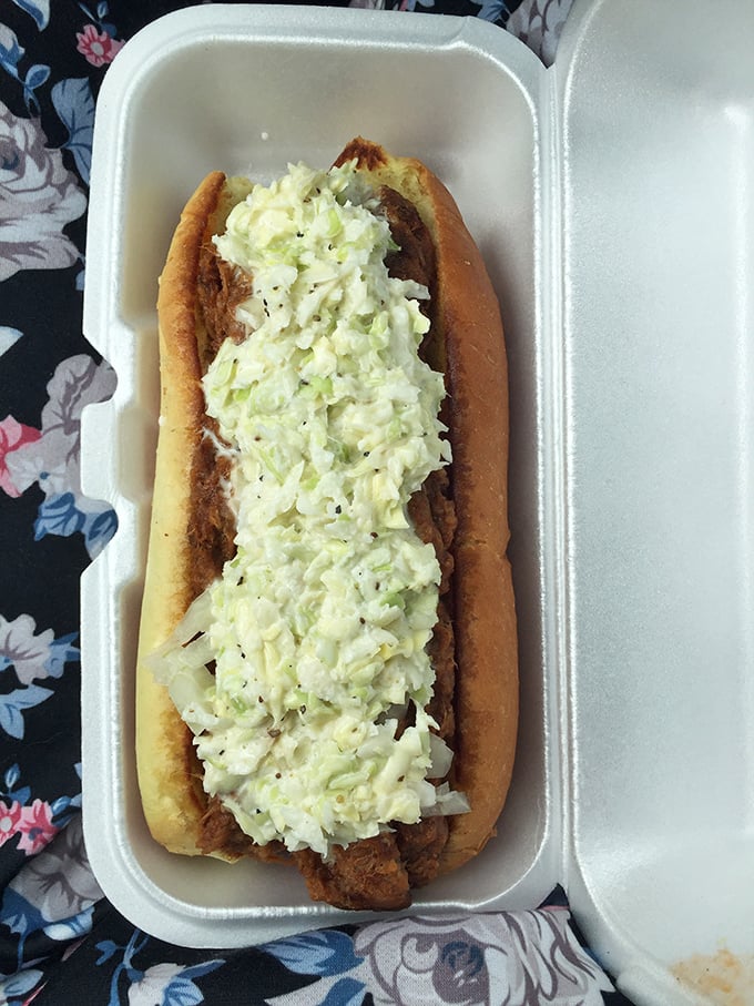 These aren't your ballpark hot dogs – they're dressed to impress with mountains of fresh slaw.