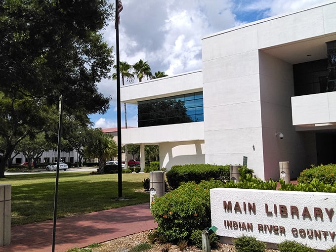The Indian River County Main Library—where locals come for books but stay for the air conditioning and surprisingly comfortable chairs.