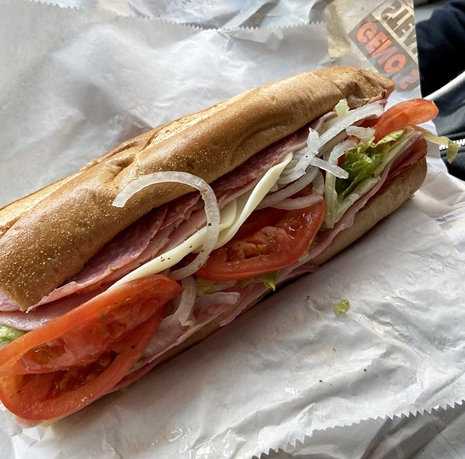 The Italian hoagie—a tower of cold cuts, fresh veggies, and cheese that proves Geno's isn't just a one-sandwich wonder.