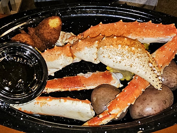 King crab legs so impressive they deserve their own royal procession. The butter dipping sauce serves as the perfect crown jewel.