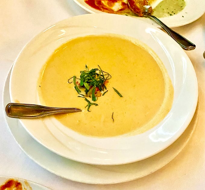 This lobster bisque isn't just soup; it's a silky, creamy ocean of flavor that makes you want to cancel your next appointment.