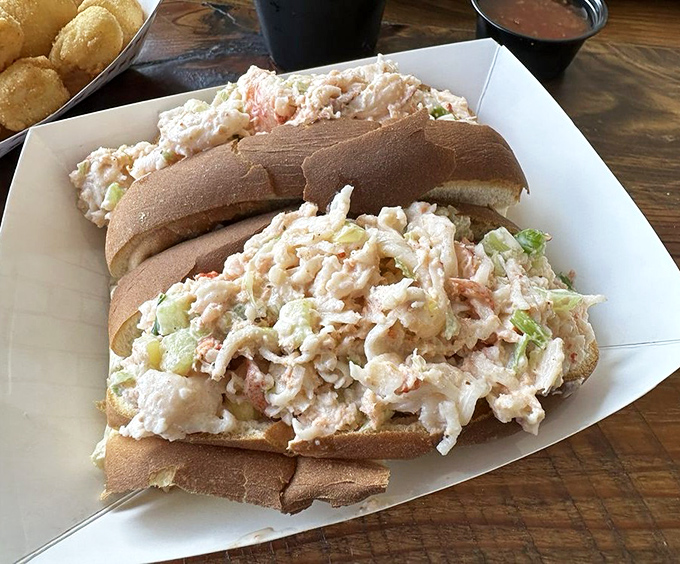 This lobster roll doesn't just talk the talk – it walks the walk with chunks of sweet meat that might make a New Englander do a double-take.