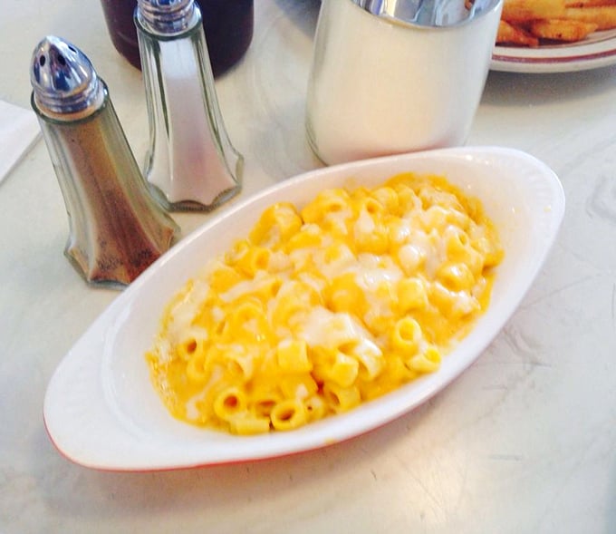 Mac and cheese that doesn't pretend to be fancy—just creamy, cheesy perfection that would make your grandmother nod in approval.