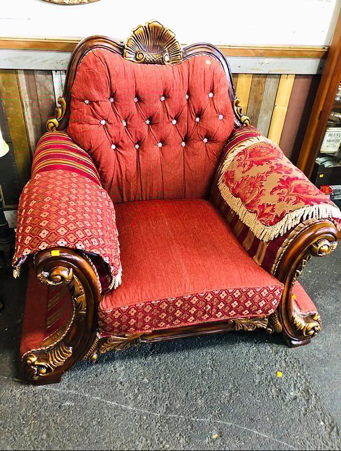 Not just a chair, but a throne! This crimson beauty demands a living room worthy of its regal presence.