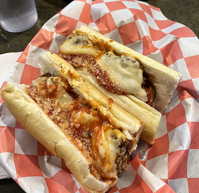 The meatball sandwich – where homemade spheres of beef meet molten cheese in a romance that would make Shakespeare weep.
