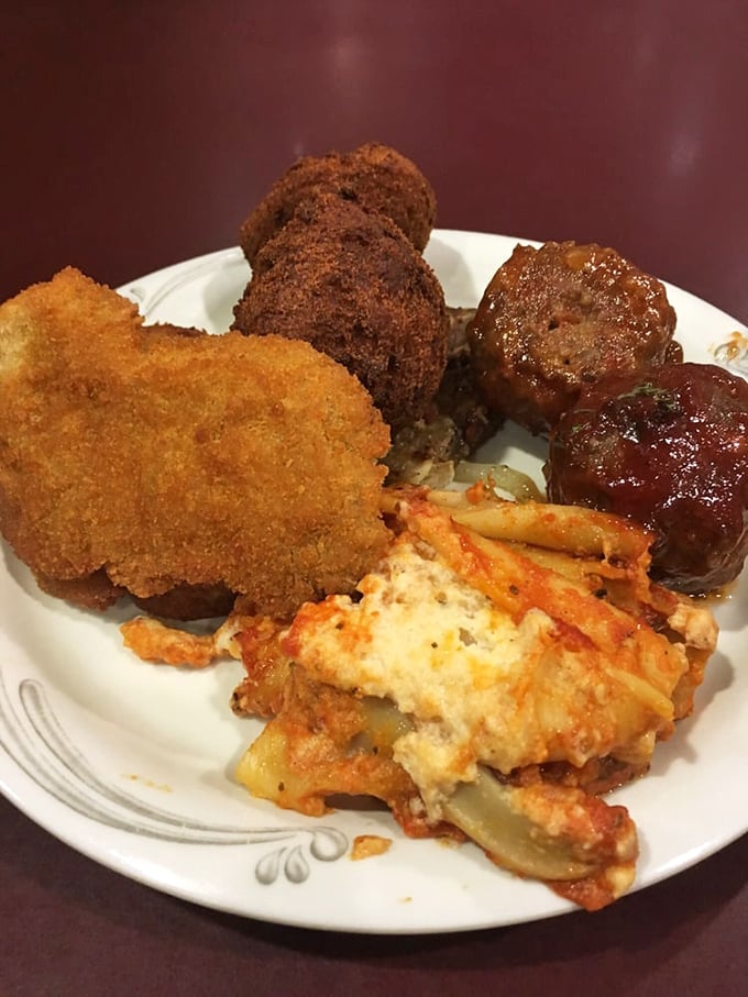 A plate that tells the story of commitment issues—when everything looks too good to pass up, sometimes you just say "yes" to it all.