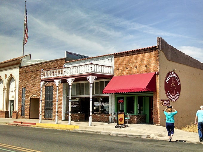 Mug Shots Coffee House serves up charm in equal measure with caffeine. This historic storefront represents the heart of Oroville's walkable downtown where locals gather daily.