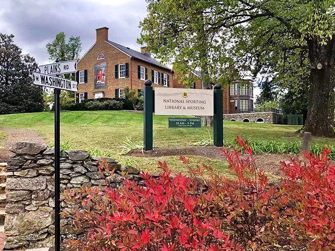 The National Sporting Library & Museum: where equestrian culture gets the scholarly treatment, and fall foliage provides nature's perfect frame.