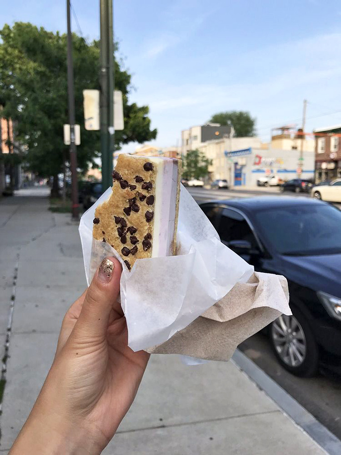 Not just an ice cream sandwich—it's architecture you can eat. The cookie-to-cream ratio here deserves a Nobel Prize in deliciousness. 