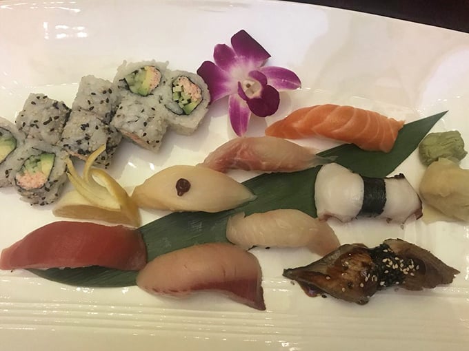 A symphony of nigiri that makes you wonder if fish was actually put on Earth specifically for this purpose.