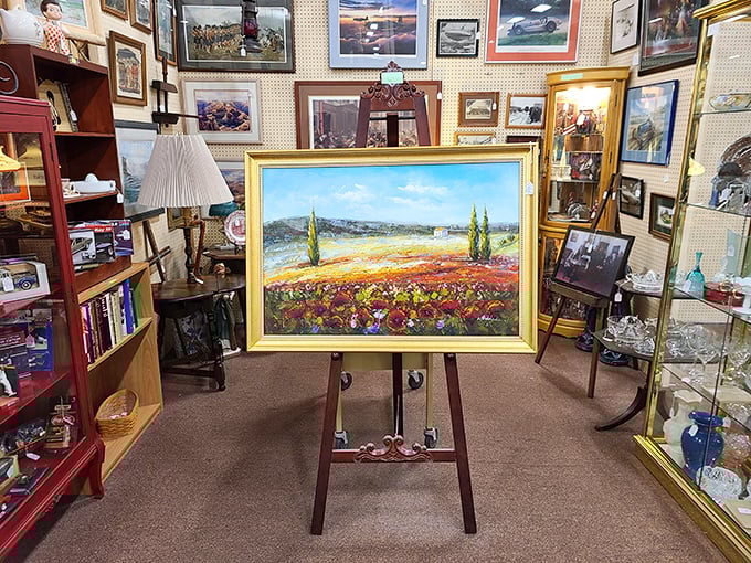 Art that transports you to sun-drenched fields you've never visited but somehow remember. The kind of painting that makes you pause mid-hunt.