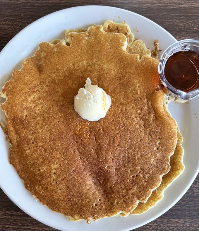 This pancake doesn't need Instagram filters or fancy toppings—just a dollop of butter and some maple syrup to achieve breakfast nirvana.