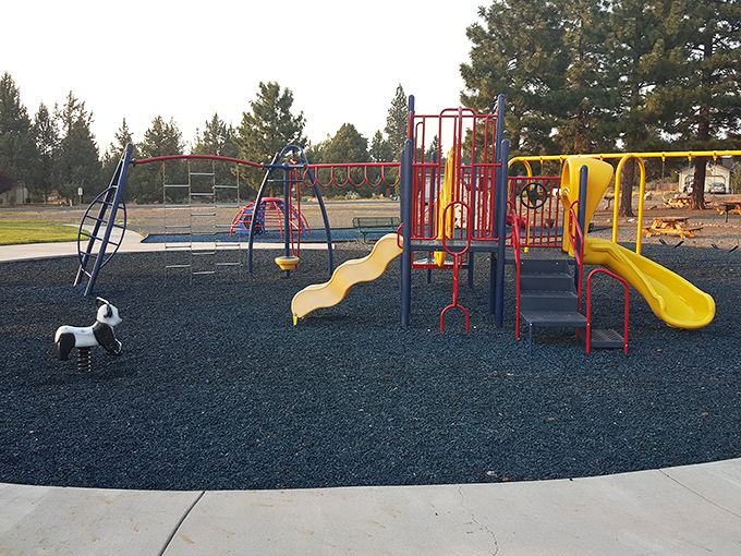 This colorful playground proves Weed isn't just for grown-up adventures – little explorers get their own slice of mountain paradise too.