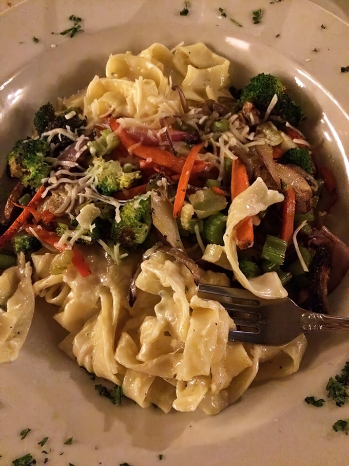 Pasta primavera that proves vegetables can party too – a colorful medley dancing with noodles in a celebration of texture and flavor.